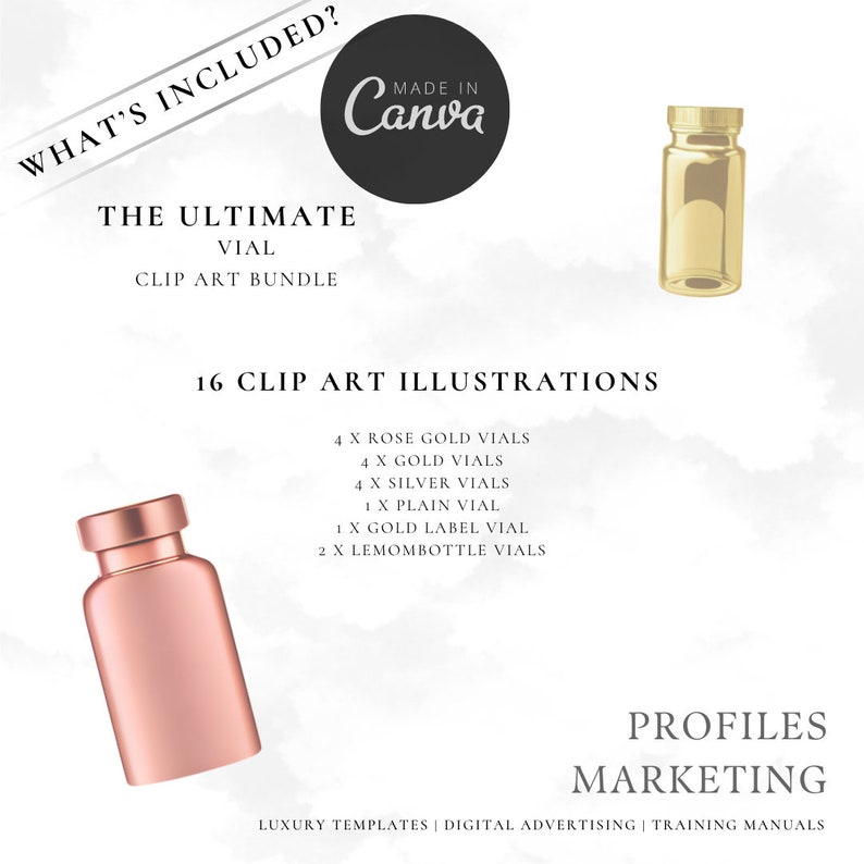 The Ultimate Vial Clip Art Bundle - Editable in Canva - Aesthetics ...