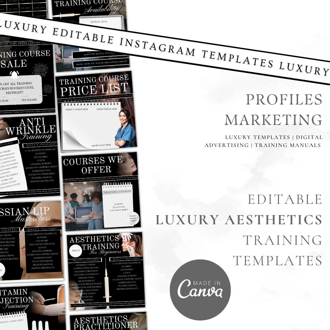 10 Luxury White & Black Aesthetics Academy Training Templates ...