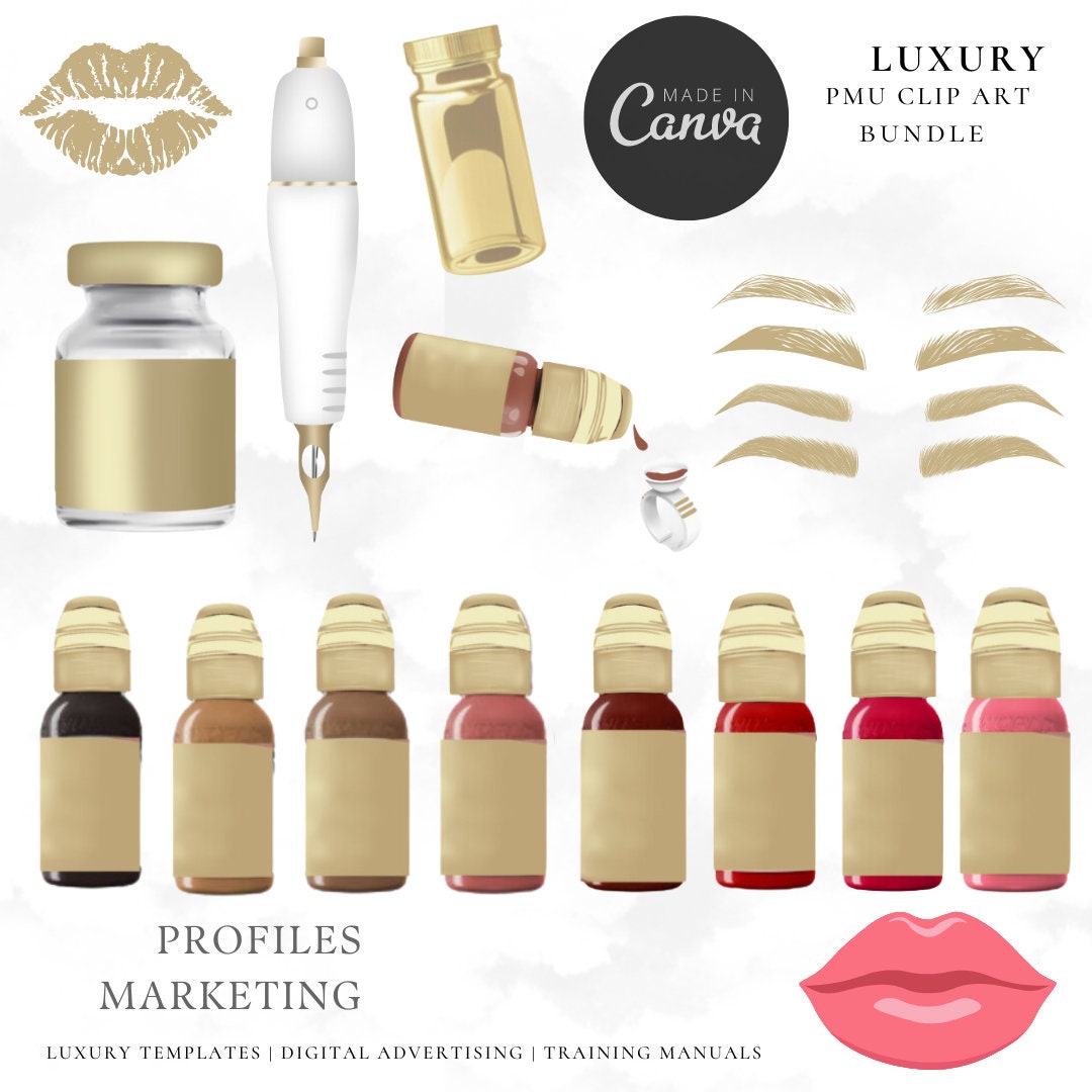 Luxury Gold PMU Clip Art Bundle Editable on Canva - Etsy
