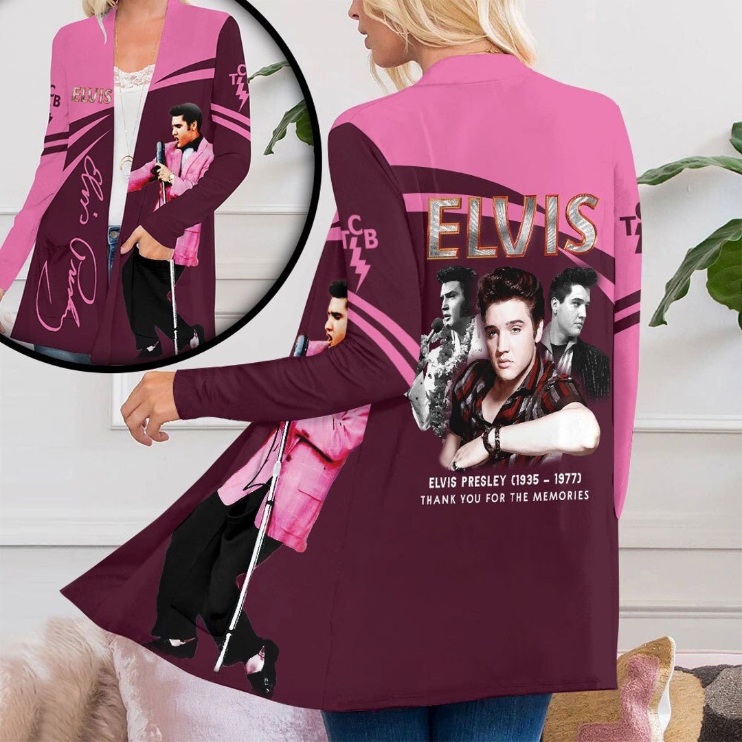Elvis Presley Womens Patch Pocket Cardigan, Rock Legend Cardigan, Elvis ...