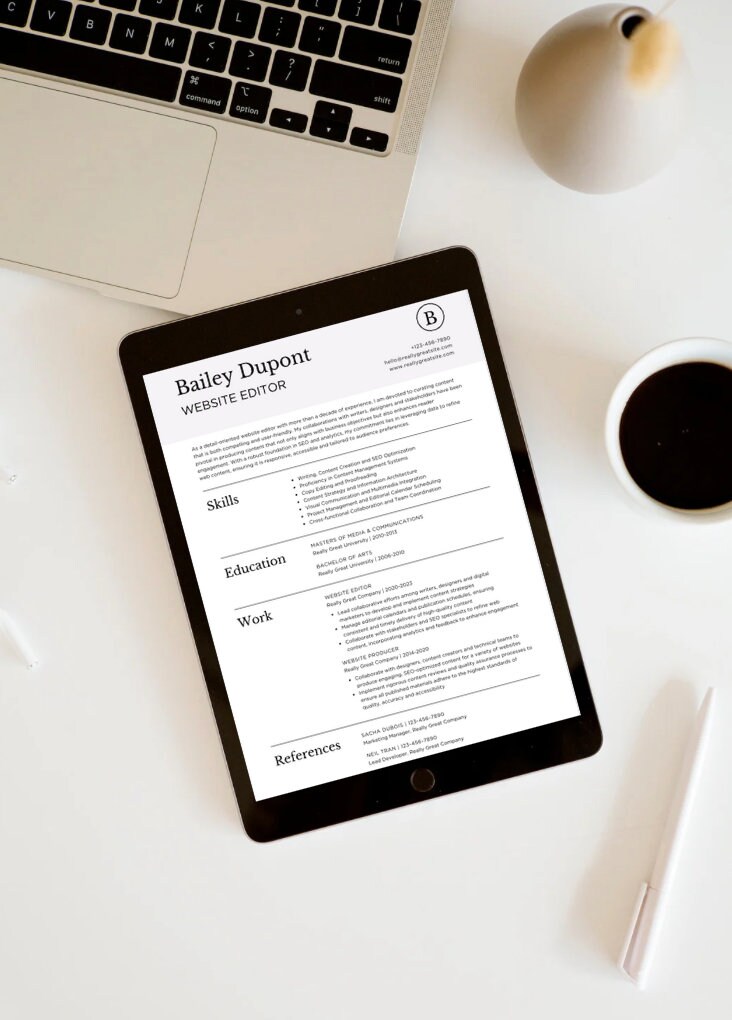 Digital and Printable CV Template, Fully Editable and Personalisable - Etsy