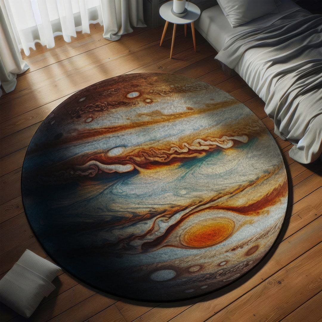 Jupiter Rug, Jupiter Round Rug, Planet Rug, Round Rug, Circle Rug ...