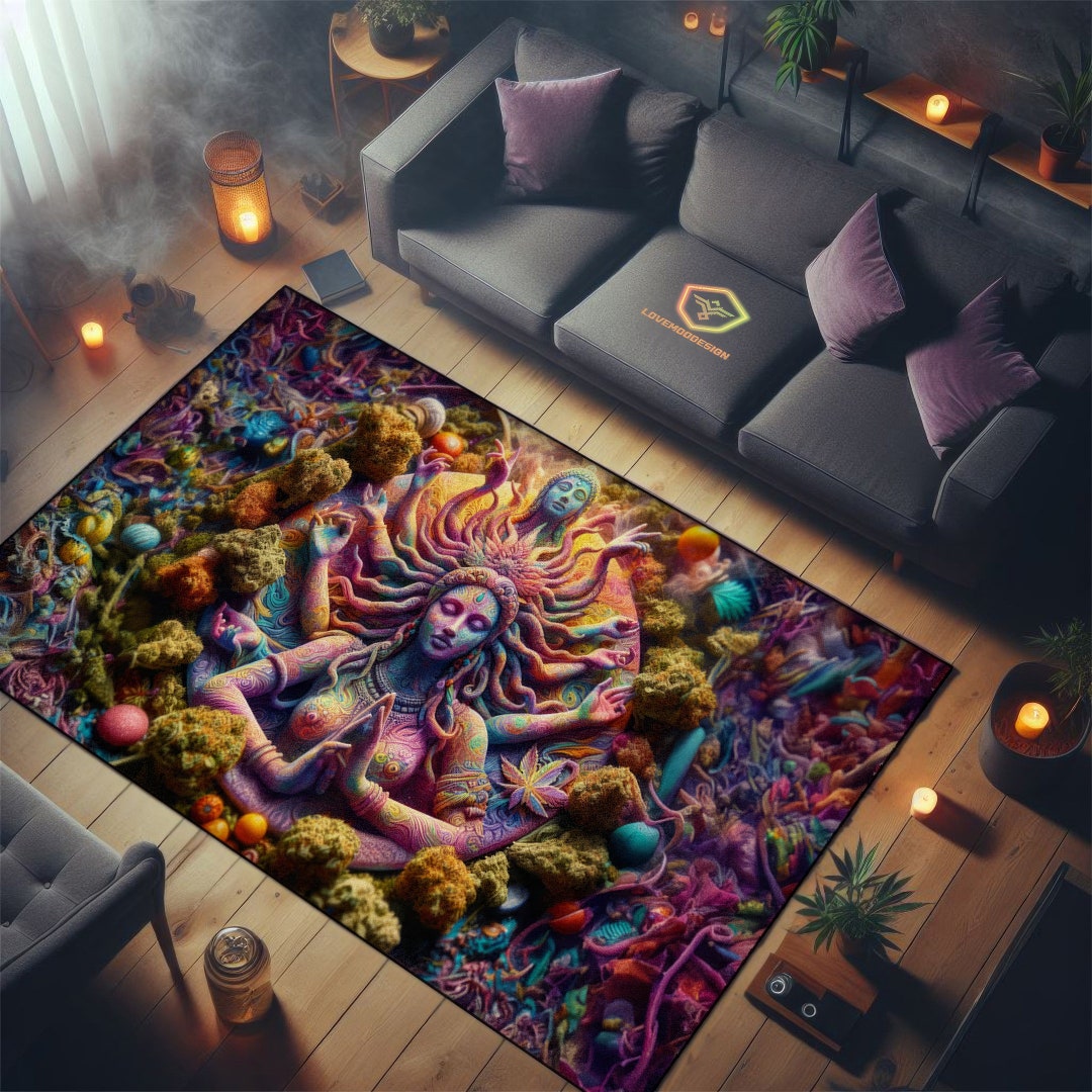 Weed Rug, Weed Room Decor, Green Plant Rug, Personalized Gift Marijuana ...