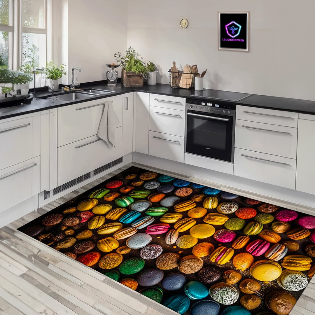 Food Rug, Macaron Rug, Dessert Rug, Kitchen Rug, Kitchen Decor ...