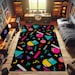 Retro Arcade Area Rug: 80s 90s Trippy Accent Rug - Etsy