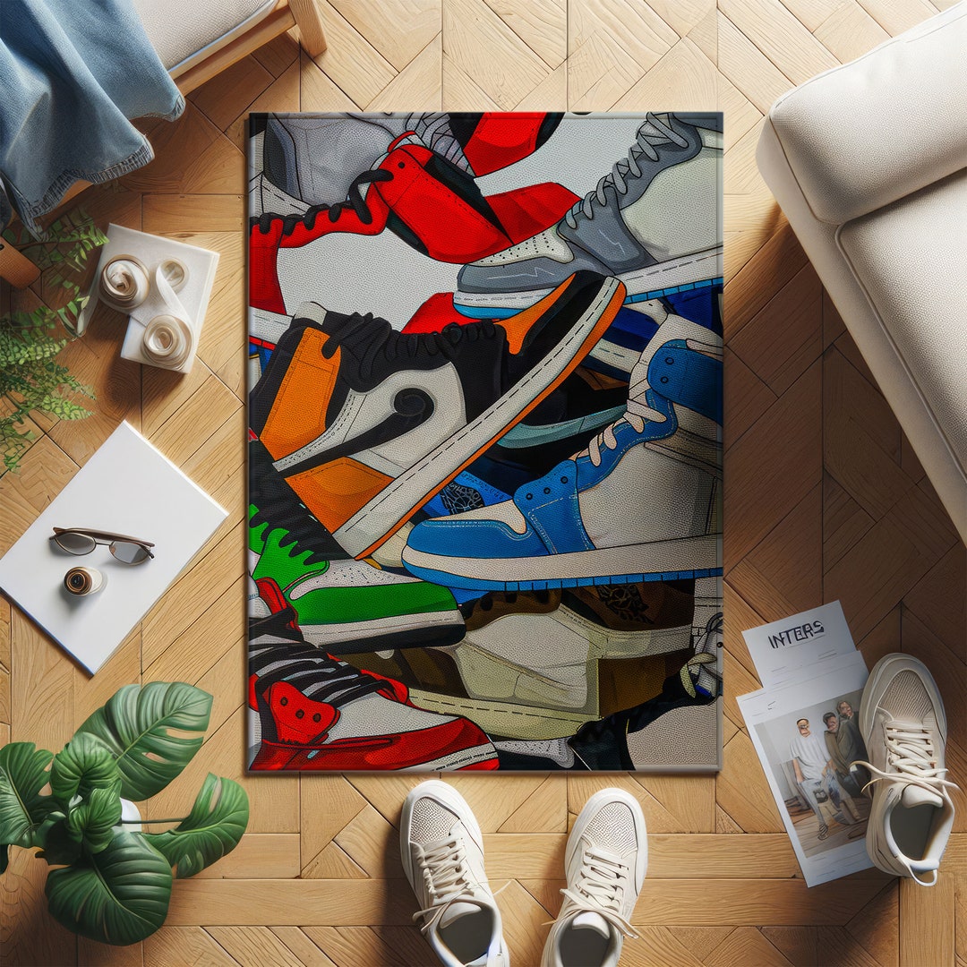 Sneaker Art,sneakers Rug,fashion Rug,sneakers Carpet,hypebeast Rug ...