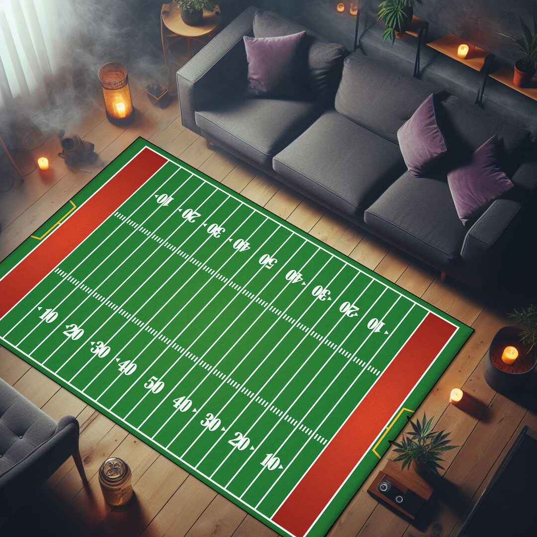 Green Soccer Field, Football Field Gridiron, American Football Rug ...