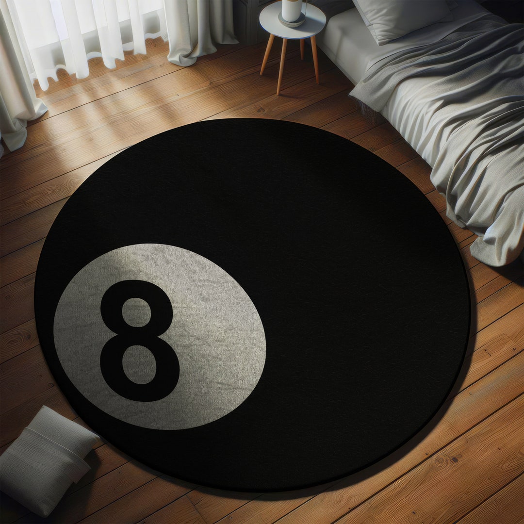 8 Ball Rug: Round Accent Rug, Modern 3D Printed Carpet - Etsy