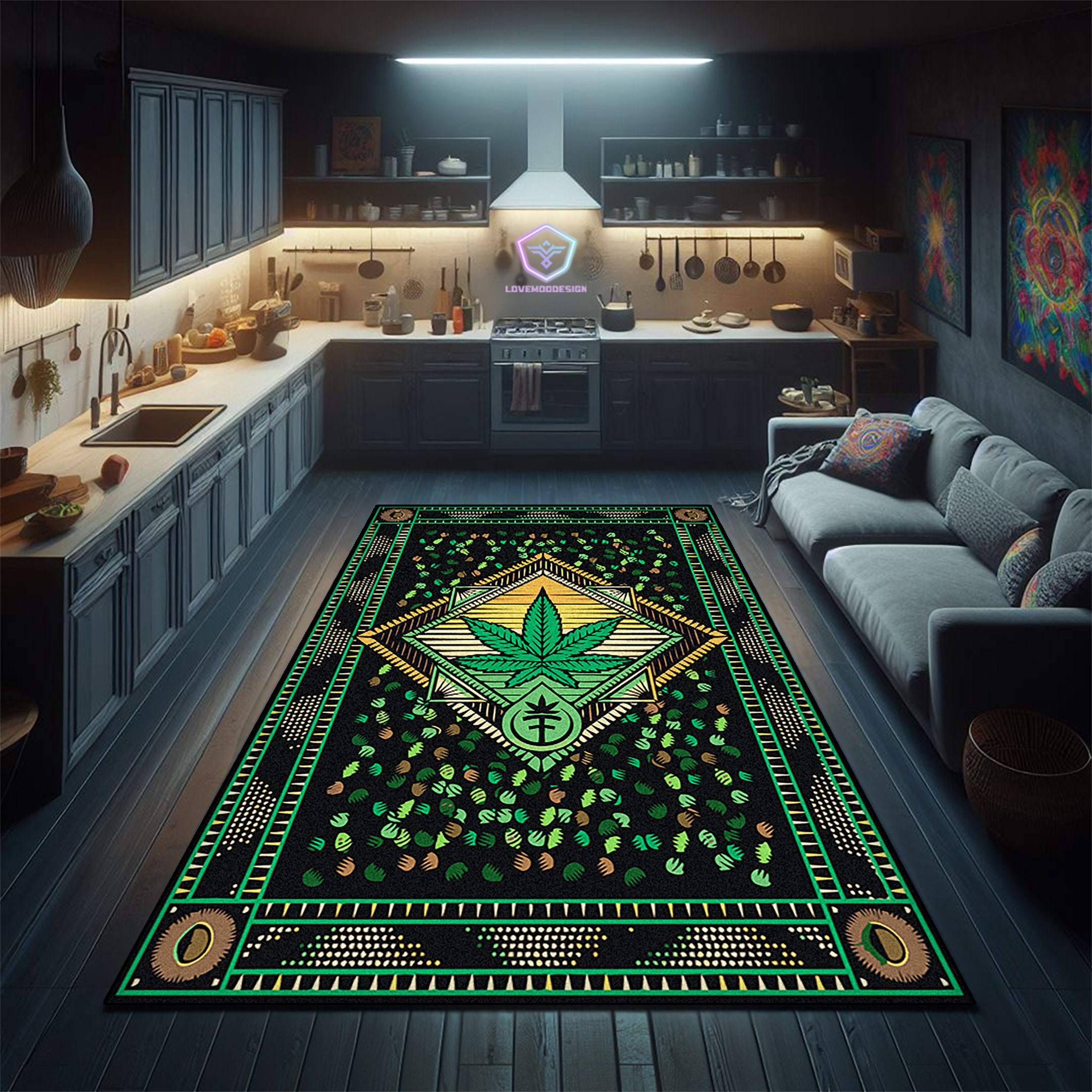 Weed Rugs, Marijuana Room Decor, Personalized Gifts, Funny Weed Art ...