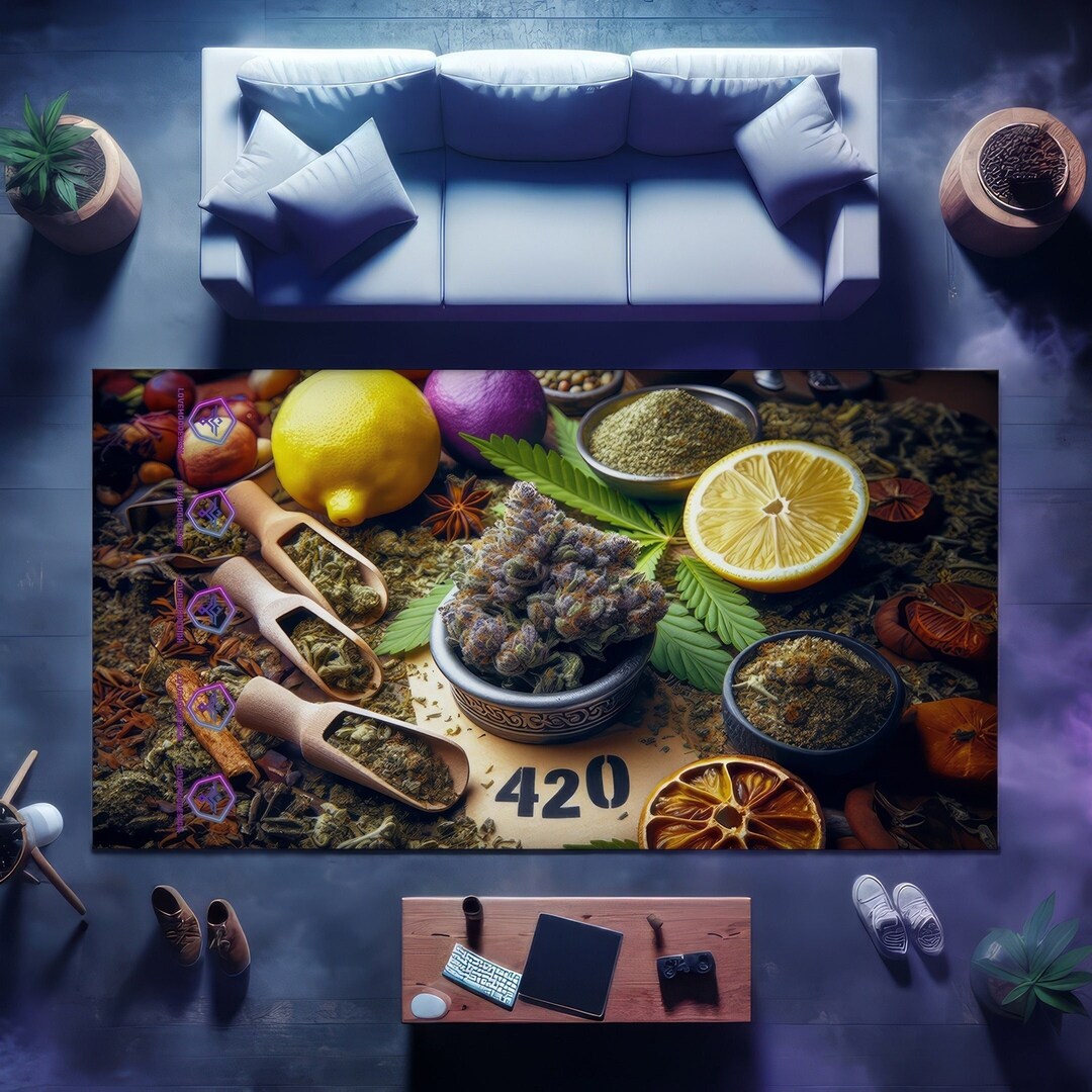 Weed Rug, Weed Room Decor, Green Plant Rug, Personalized Gift Marijuana ...