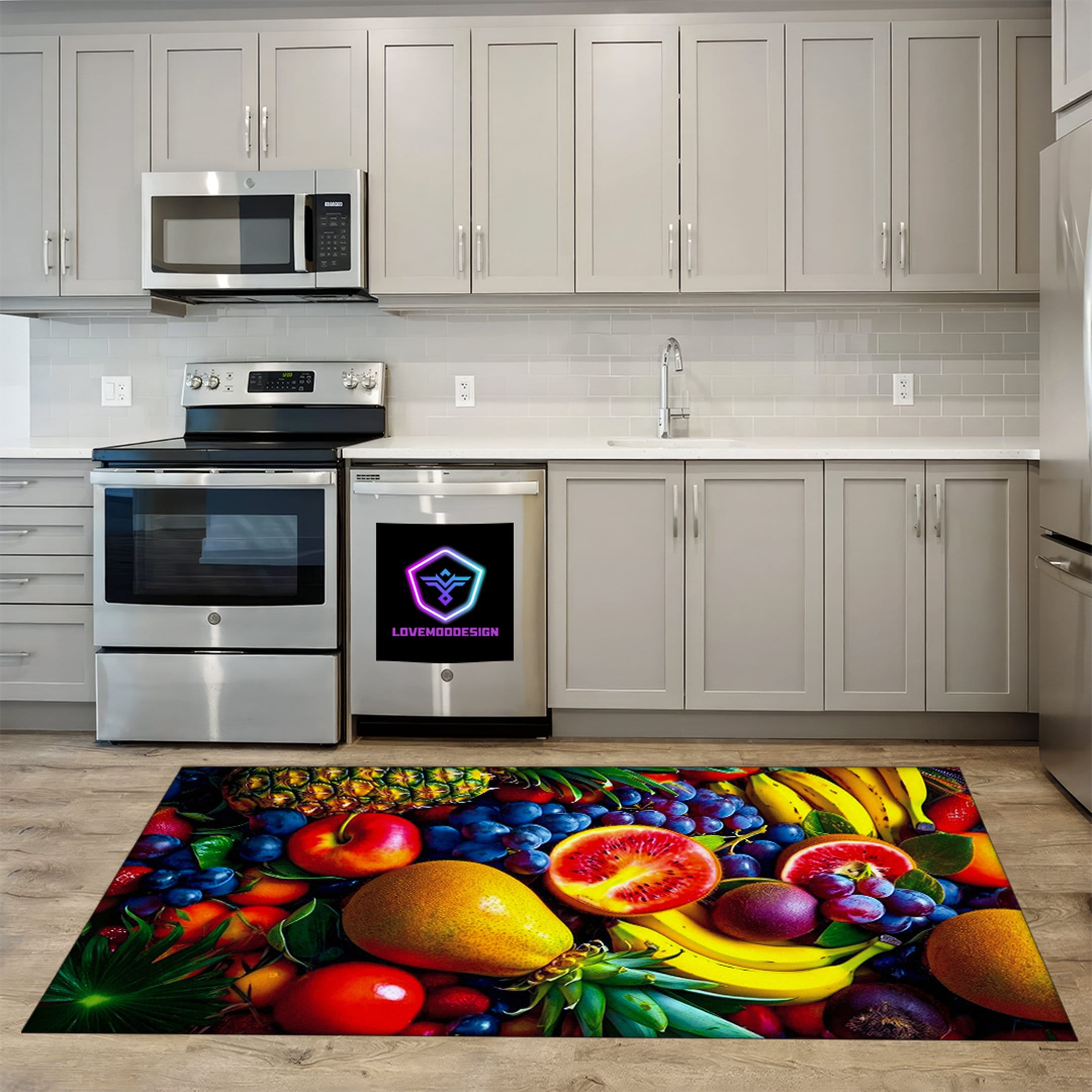 Mixed Fruit Rug, Forest Fruit Rug,fruit Rug, Kitchen Rug, Kitchen Decor ...