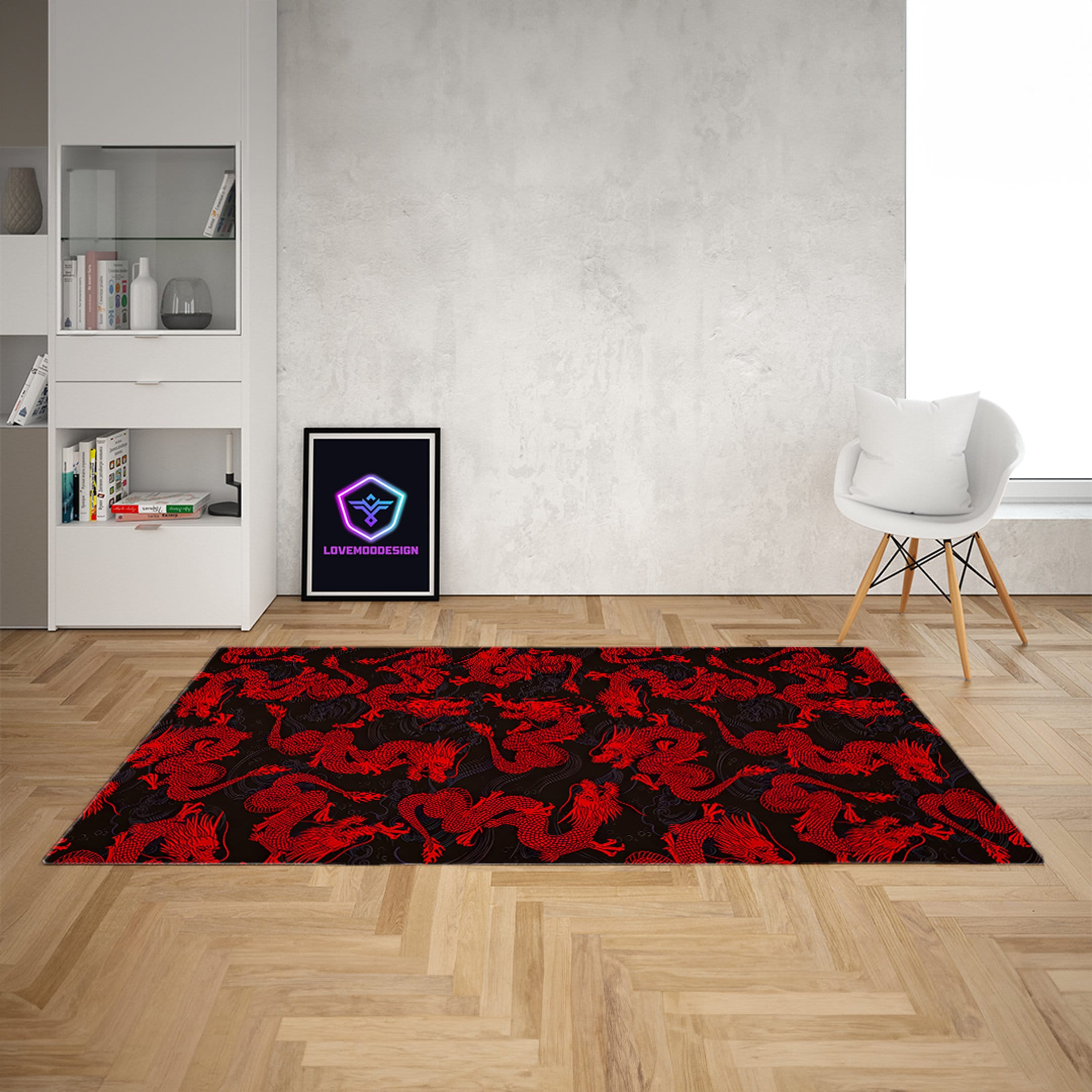 Dragon Rug, Dragon Pattern Rug, Customized Rug, Family Gift, Living ...