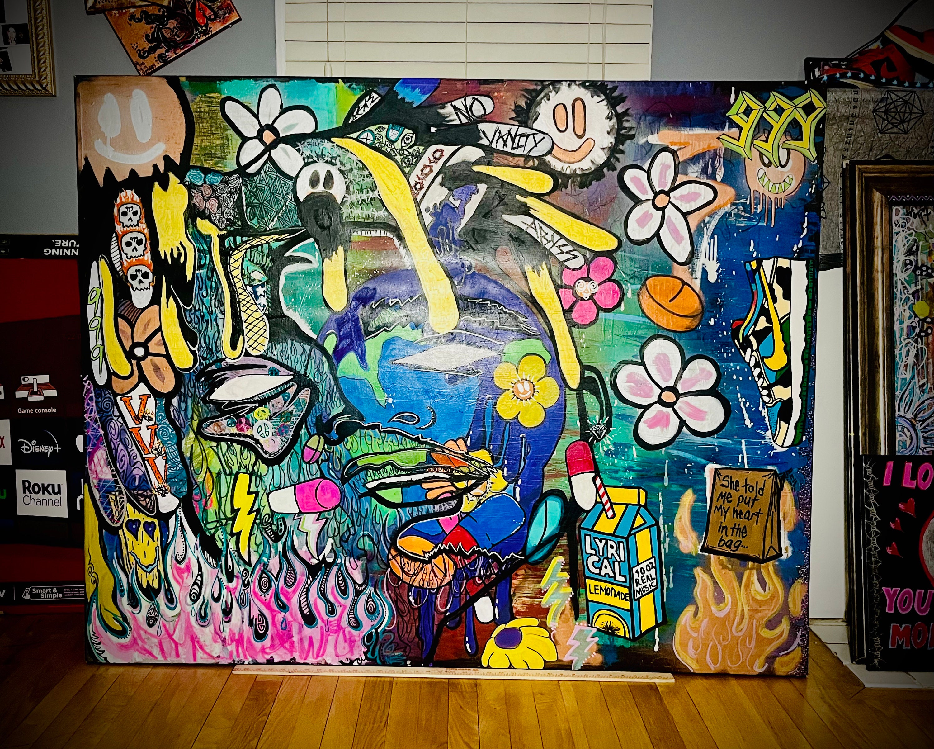 Juice WRLD 5x4 Large Acrylic on Canvas Painting 1 of 1 JUICEWRLD4EVER ...