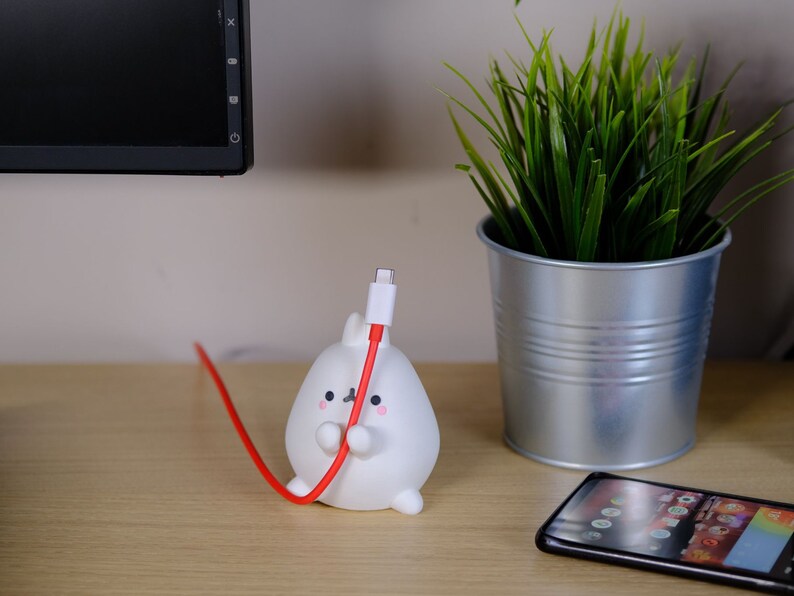 Kawaii Bunny Desk Cable Holder for Home and Office Organizer A Cute and ...