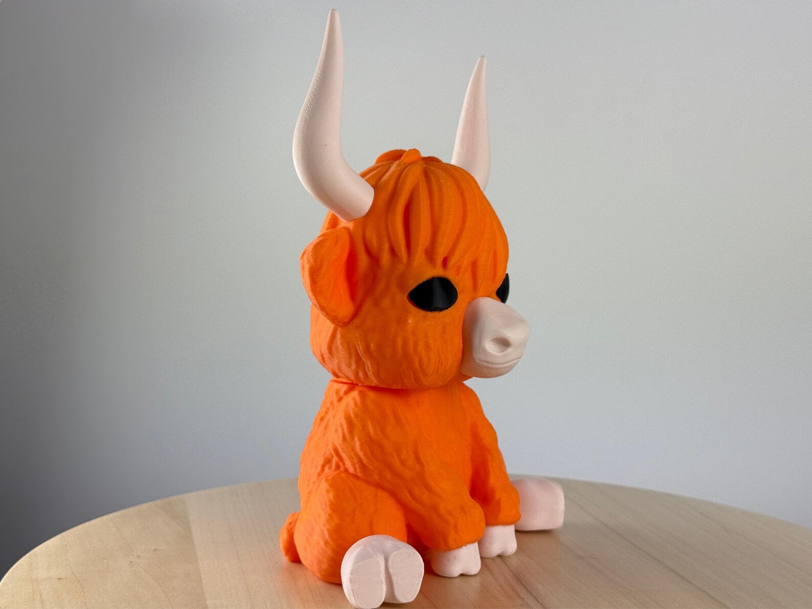 Kawaii Highland Cow Desk Figurine, Cute Desk Pet, 3D Printed Baby ...