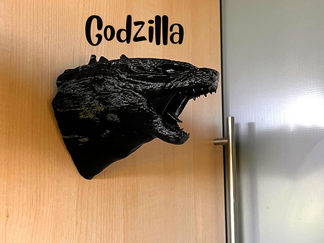 Godzilla Figurine Wall Mounted Headphone Holder or Sculpture - Etsy