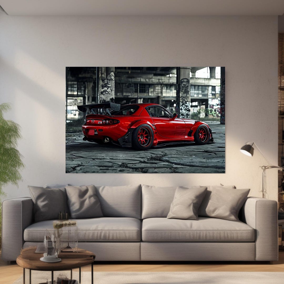 Mazda Rx7 Canvas Wall Art for Wall Decor / Mazda Poster / Car Canvas ...