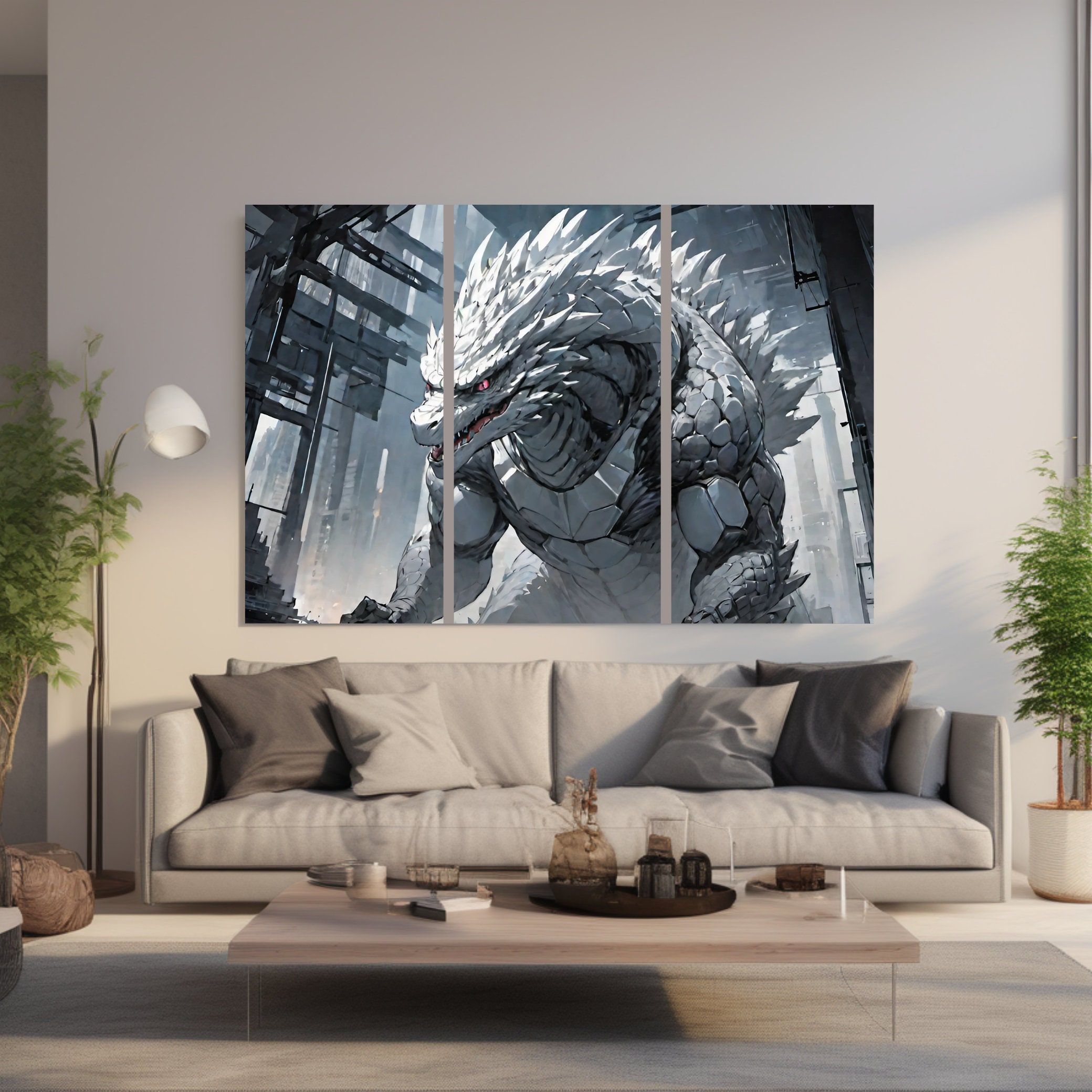 Godzilla Movie Print / Godzilla Wall Art / Godzilla Decor / Godzilla ...