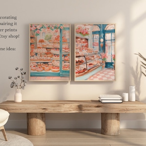 Cute Bakery Art Print, Pink Kitchen Posters, Eclectic Wall Decor ...