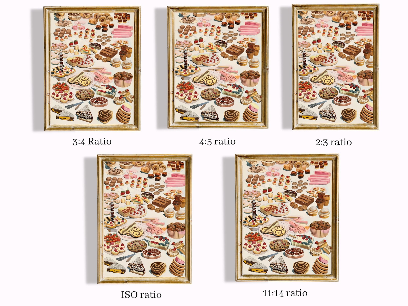 Baked Goods Food Poster, Dessert Illustration, Retro Kitchen Wall Art ...