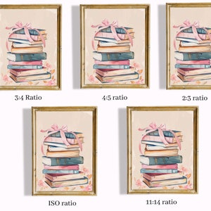 Stack of Books Art Print, Gift for Book Lover, Retro Library Poster ...