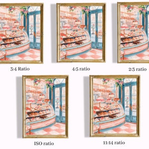 Cute Bakery Art Print, Pink Kitchen Posters, Eclectic Wall Decor ...