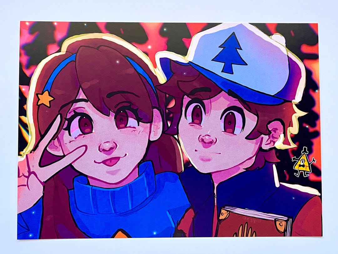 Pines Twins Mabel and Dipper Inspired 5x7 INCH Mini Print | - Etsy