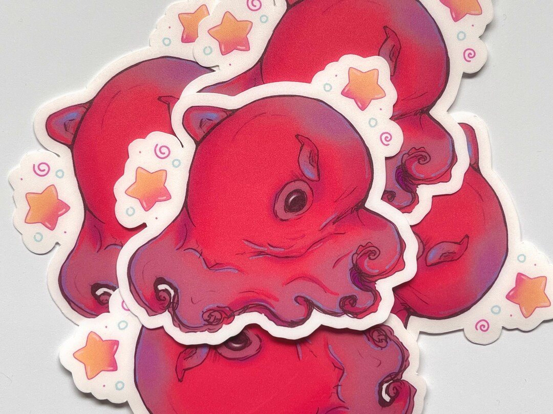 Flapjack Dumbo Octopus Matte Sticker | Vinyl | Waterproof | Cute Kawaii ...