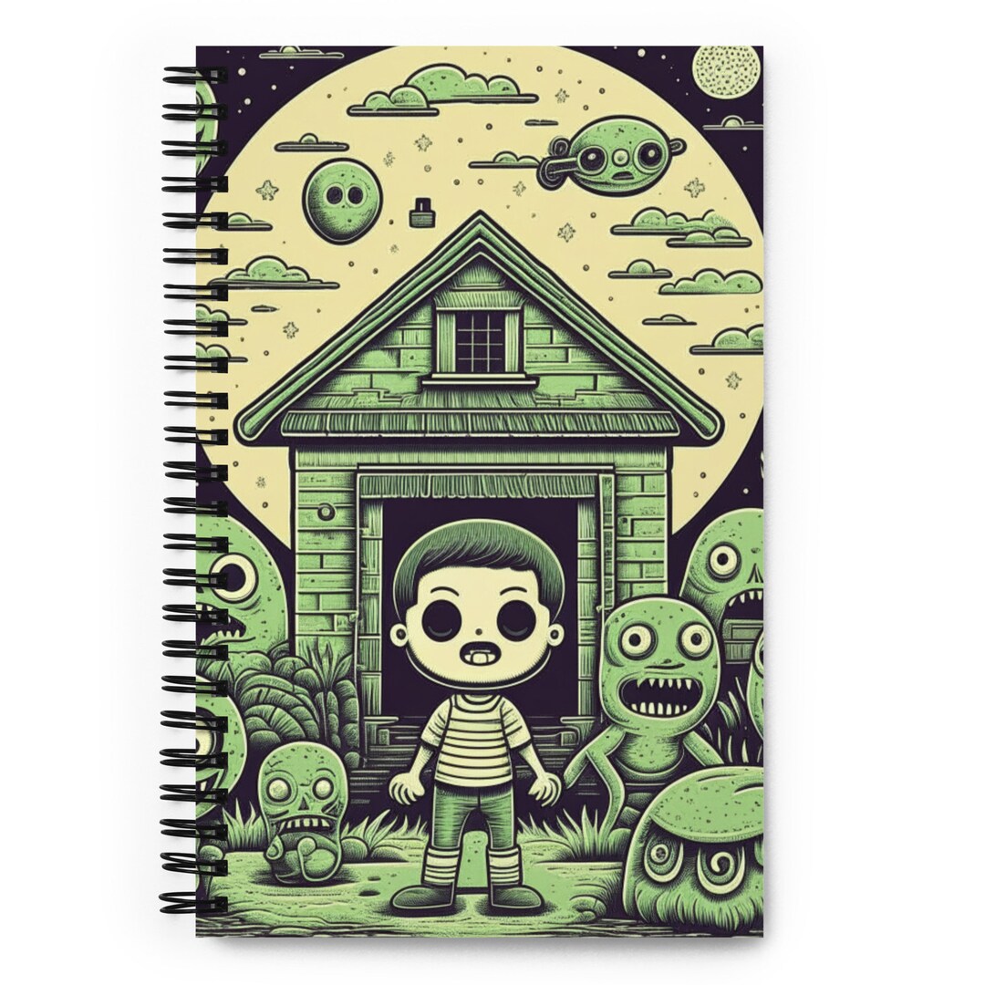 Spooky Cute Spiral Notebook Graveyard Boy Bullet Journal - Etsy