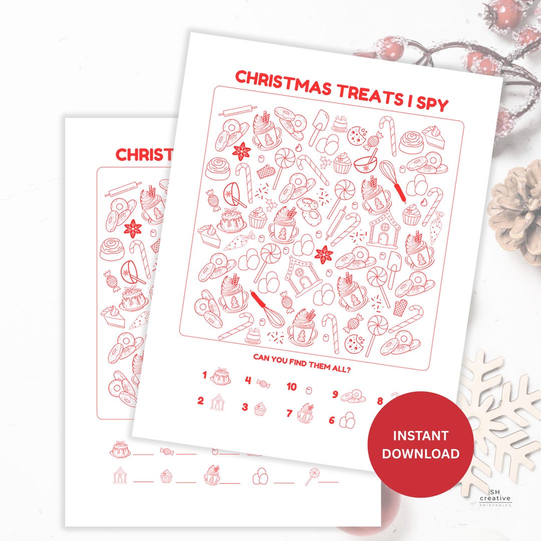 I Spy Printable, Holiday Seek and Find Game for Kids, Winter Activity ...