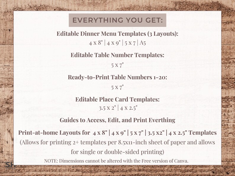 Wedding Bundle Reception Dinner Menu Templates Wedding Seat Chart Card ...