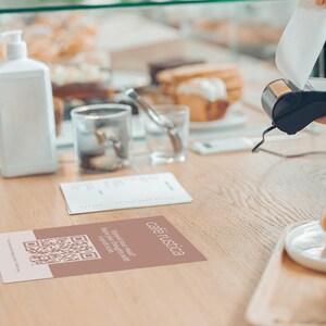 QR Code Review Card Template: Rustic Cafe Feedback (canva Editable ...