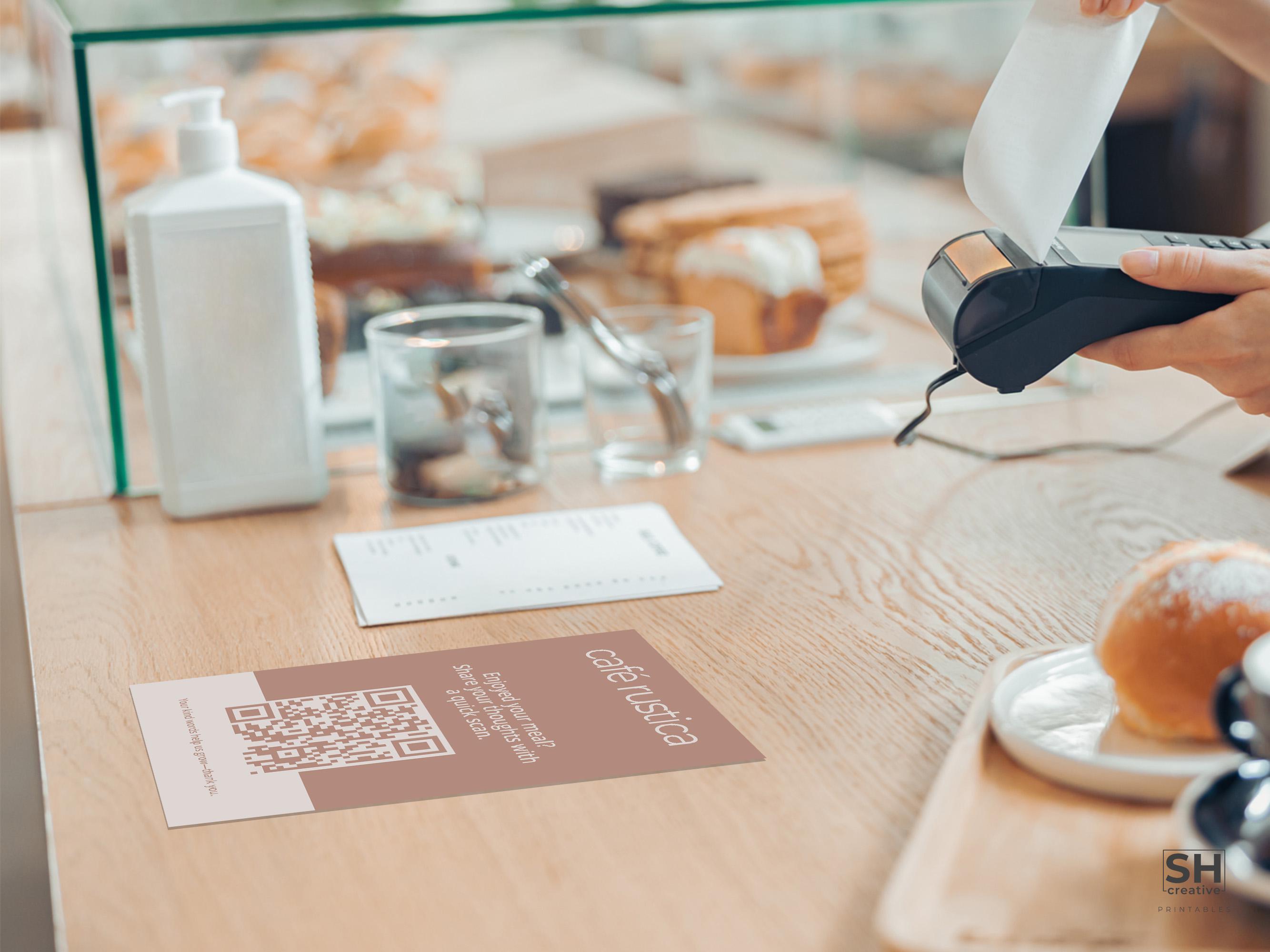 Customer Review QR Code Template DIY Feedback Template Scannable QR Google Review Card Canva ...