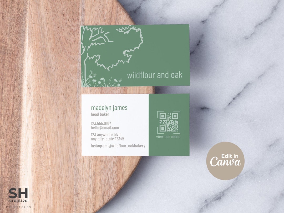 QR Code Business Card Design, Minimalistic Business Card Template ...