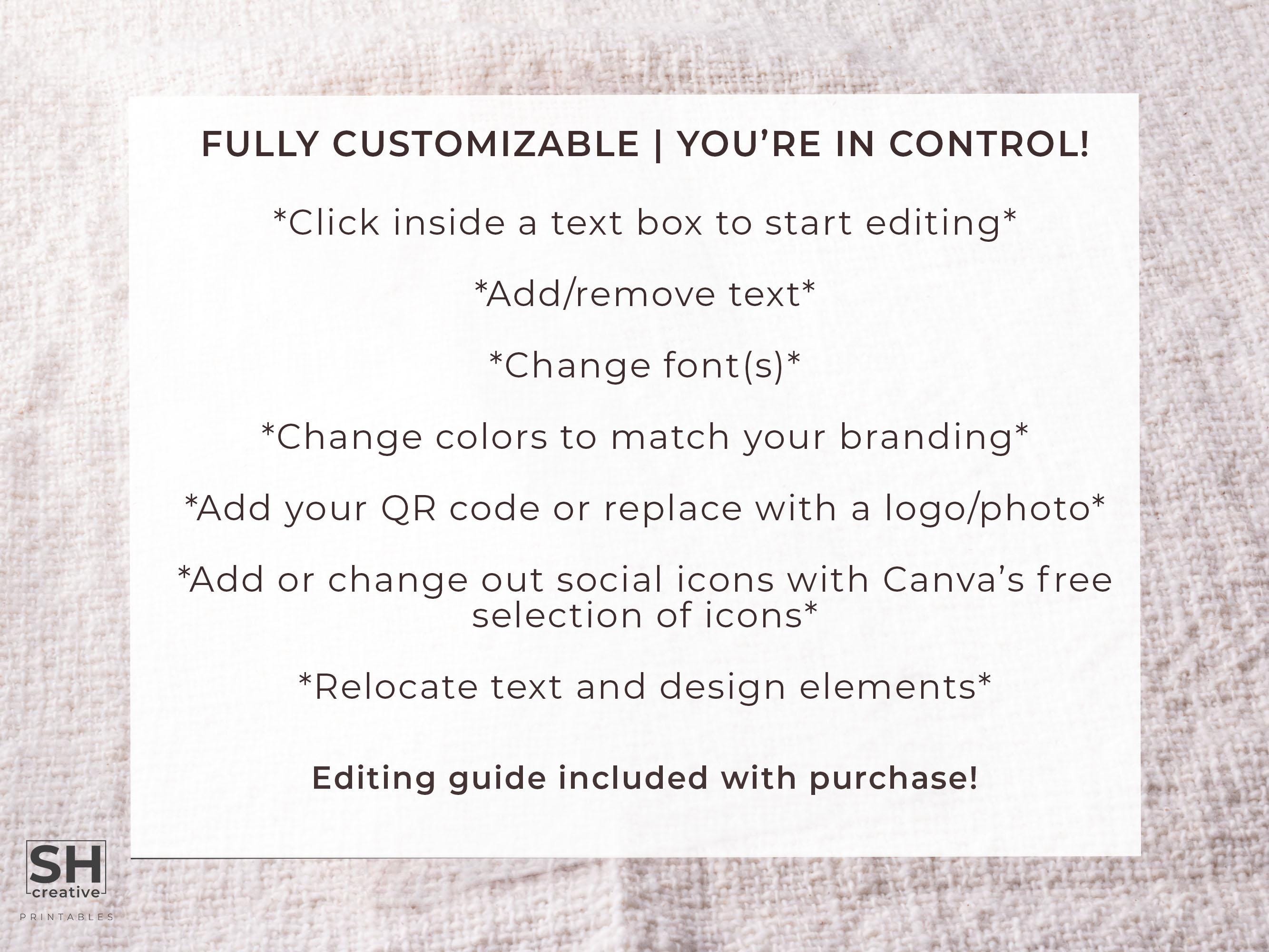 Customer Review QR Code Template DIY Feedback Template Scannable QR Google Review Card Canva ...