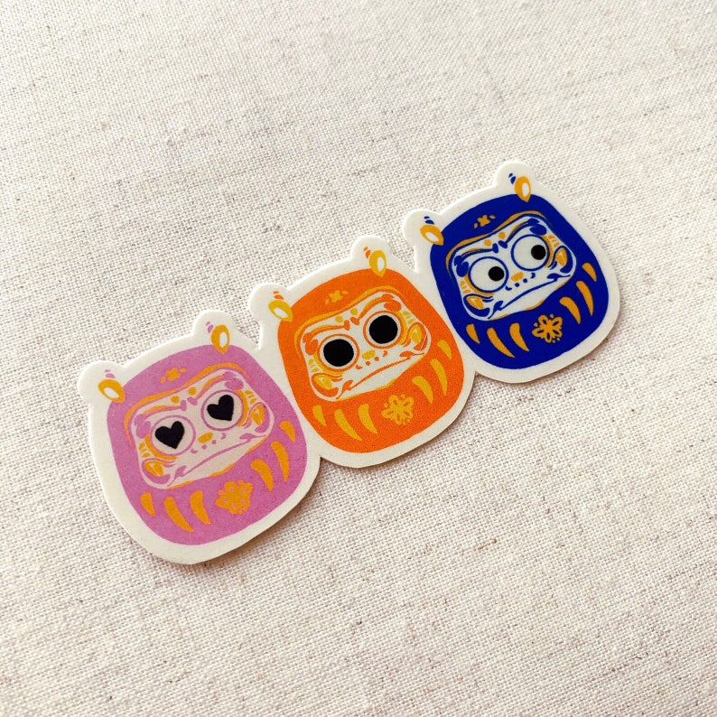 Daruma Doll Waterproof Stickers | Laptop Stickers | Cute Stickers ...