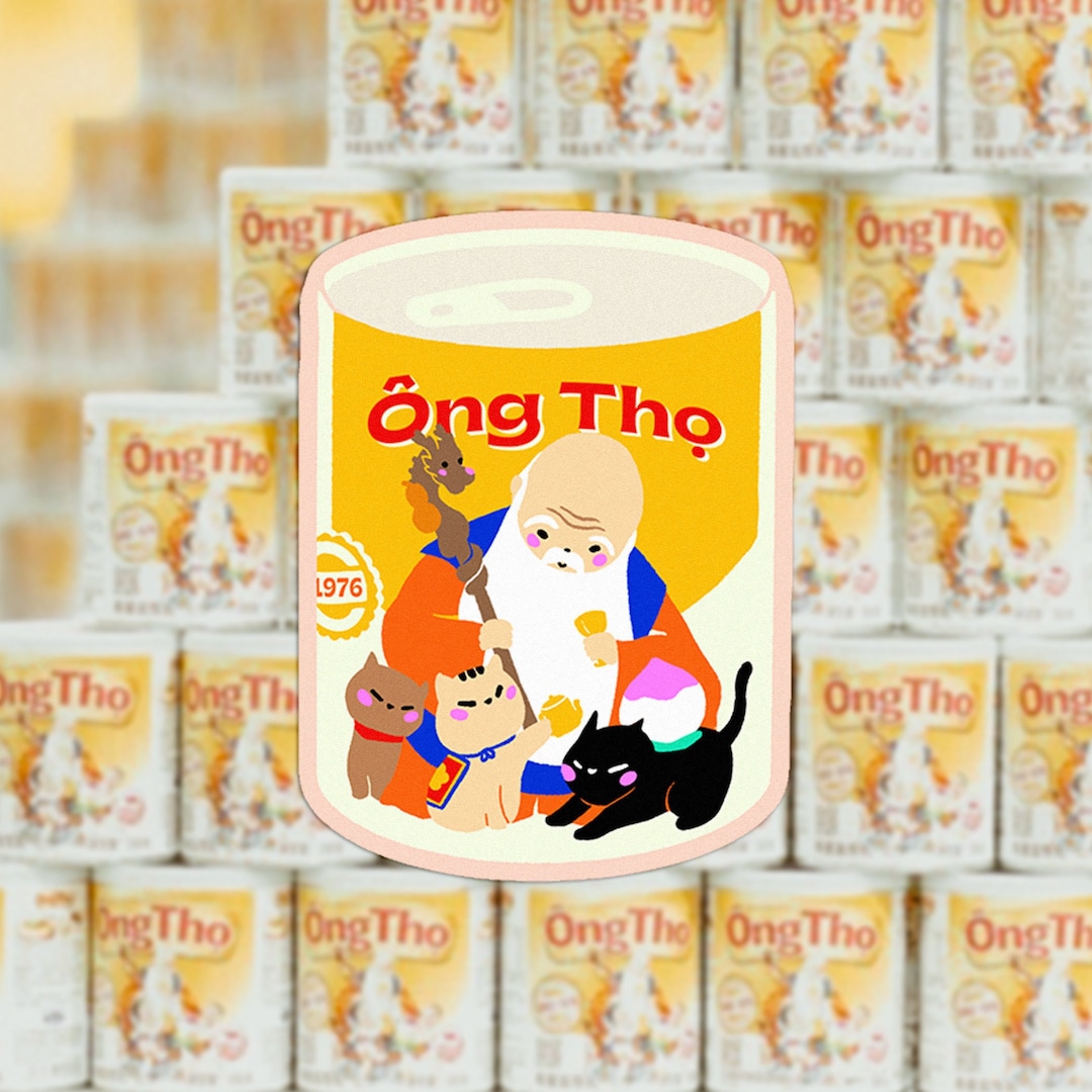 Vietnamese Condensed Milk Waterproof Stickers Sua Dac Ong Tho Laptop ...