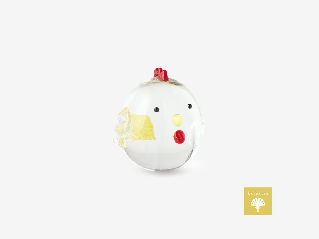 Gold Leaf-infused Glass Rooster Figurinechinese Zodiaclucky ...