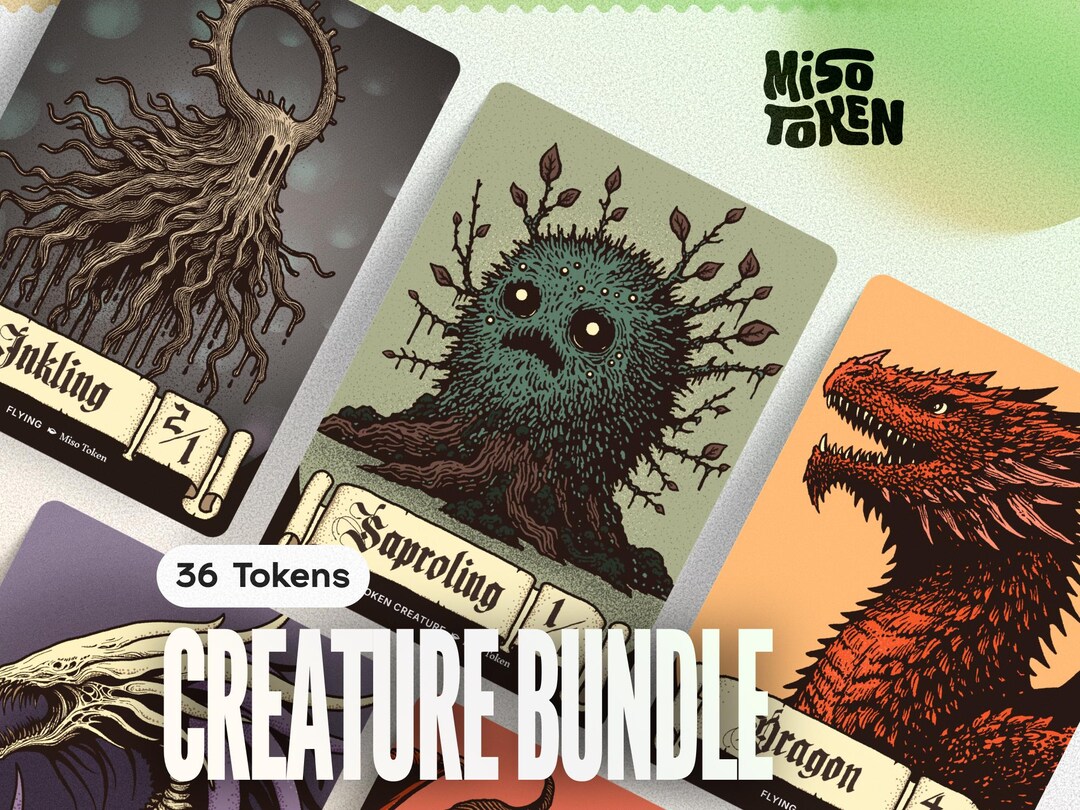 36× Creepy Creature-themed Token Bundle — Custom Tokens for MTG Magic ...