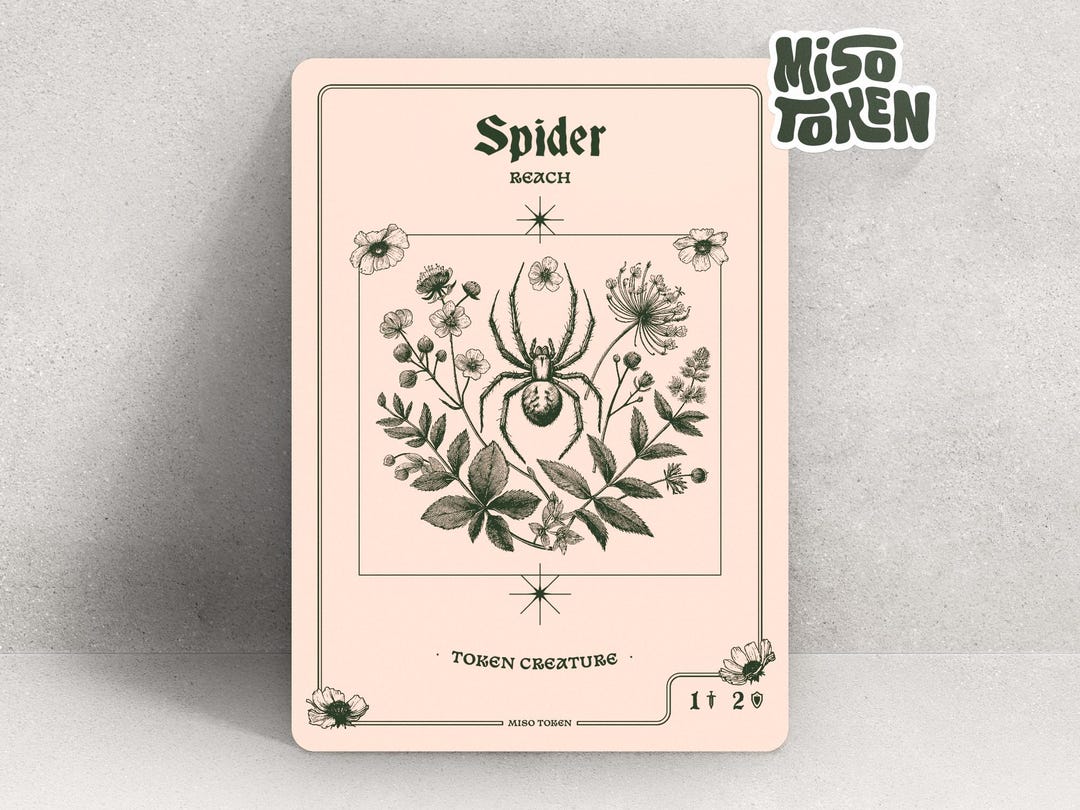 1/2 Spider With Reach Token for MTG Magic - Etsy