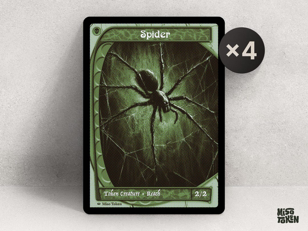 2/2 Spider With Reach Token 4 for Twitching Doll MTG Magic the ...