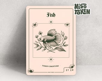 1/1 Fish Creature Token for Magic the Gathering - Etsy