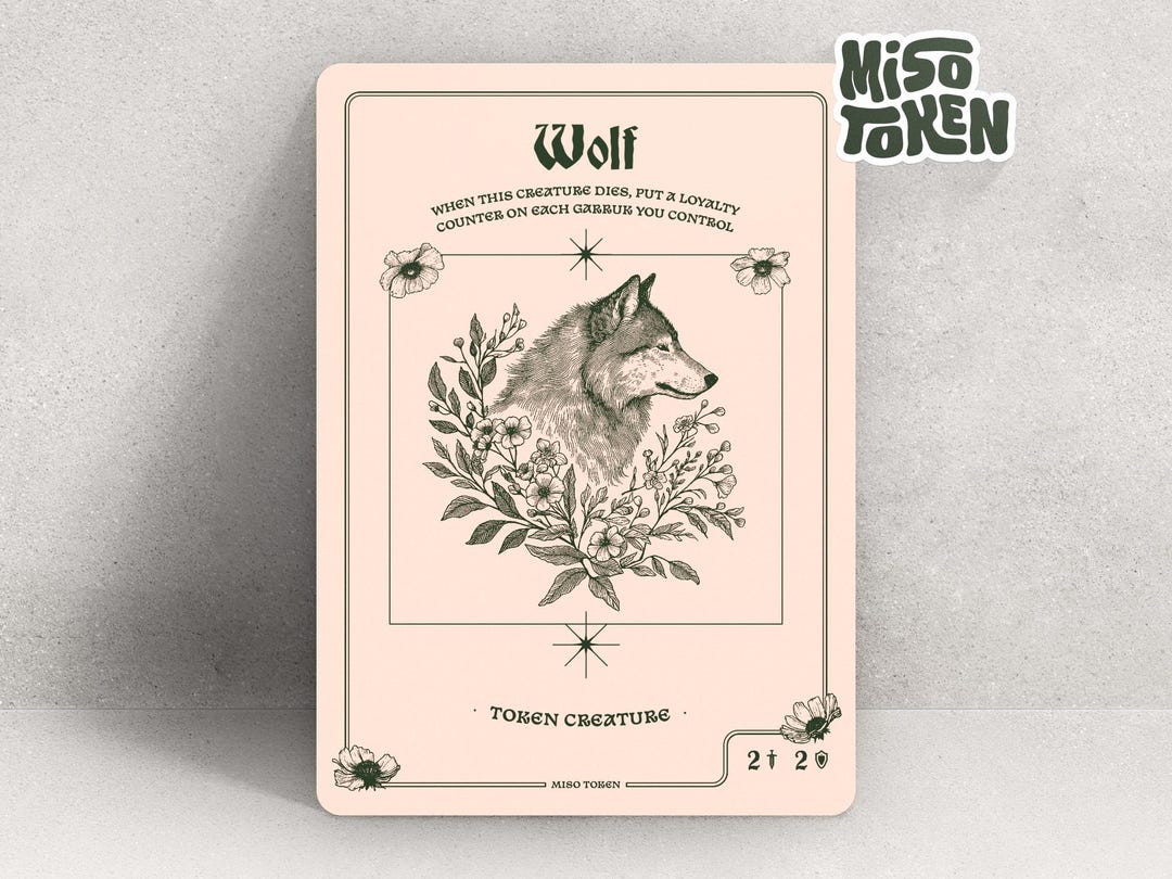 Wolf Token for Garruk, Cursed Huntsman MTG Magic - Etsy