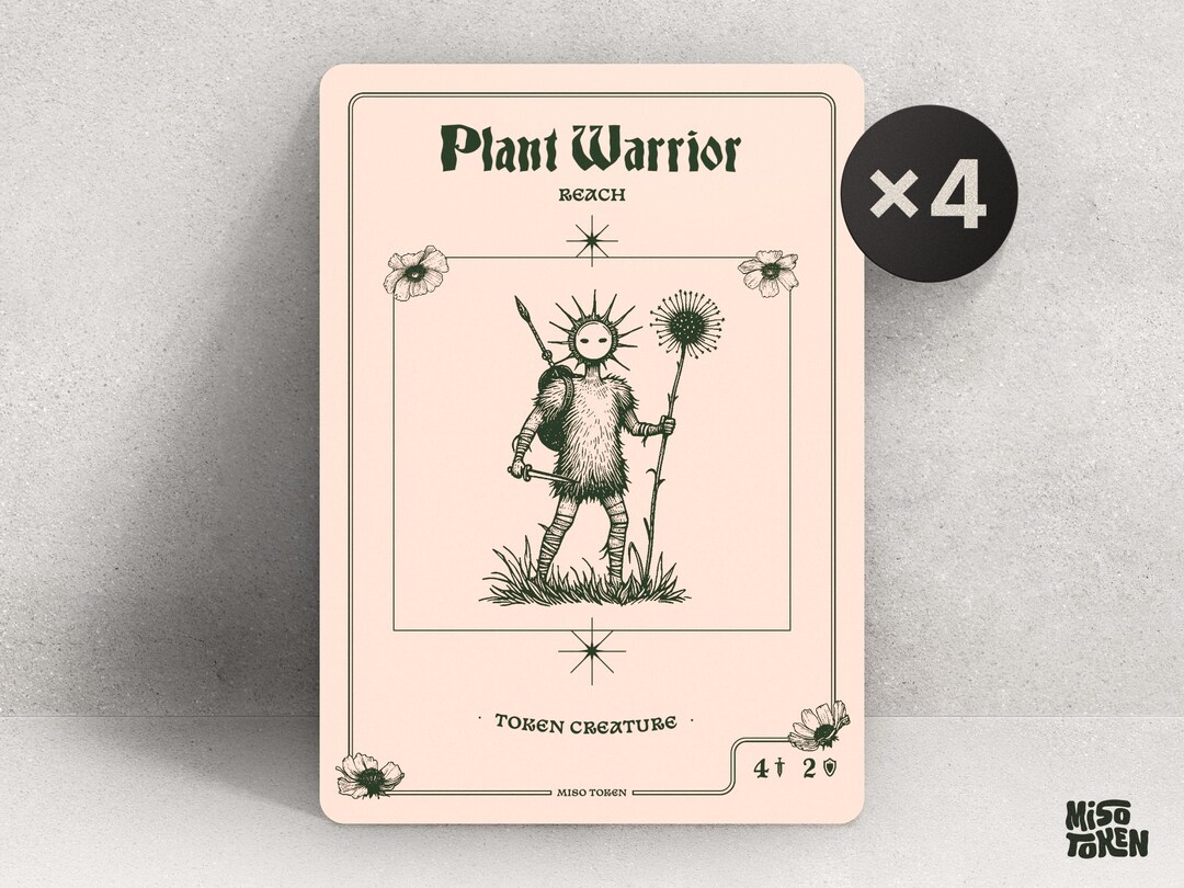 4/2 Plant Warrior With Reach Token 4 for Yuma, Proud Protector MTG ...