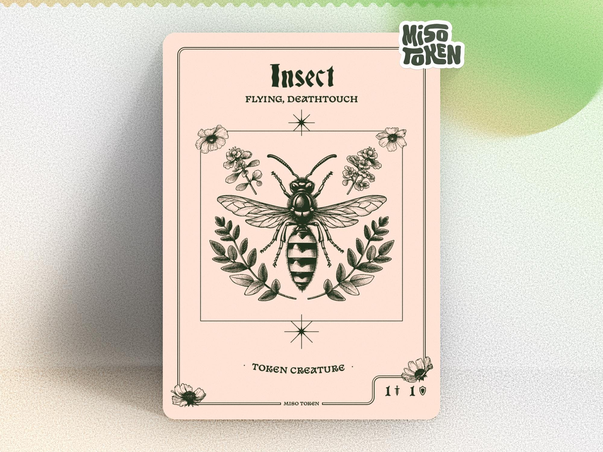 1/1 Insect With Flying and Deaththouch Token for MTG Magic - Etsy