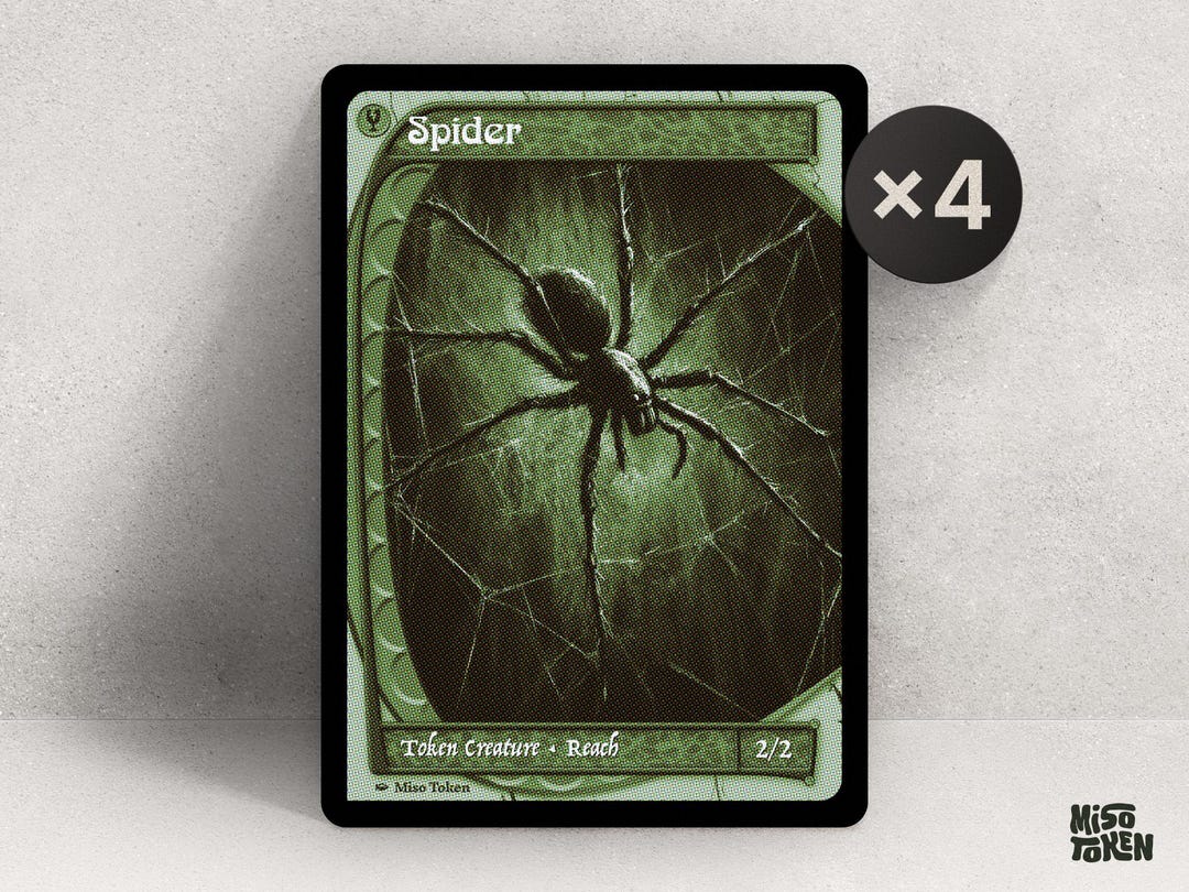 2/2 Spider With Reach Token 4 for MTG Magic the Gathering EXP6 - Etsy