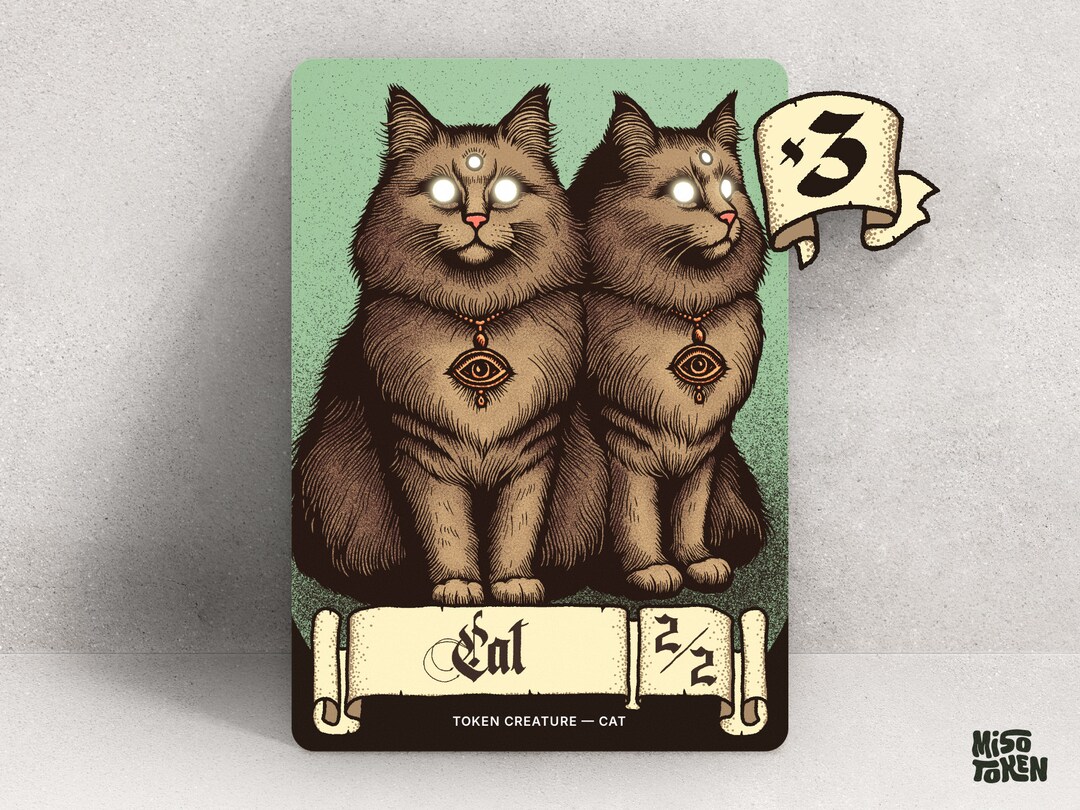 2/2 Cat Token 3 for Esika's Chariot MTG Magic the Gathering FUF11 - Etsy