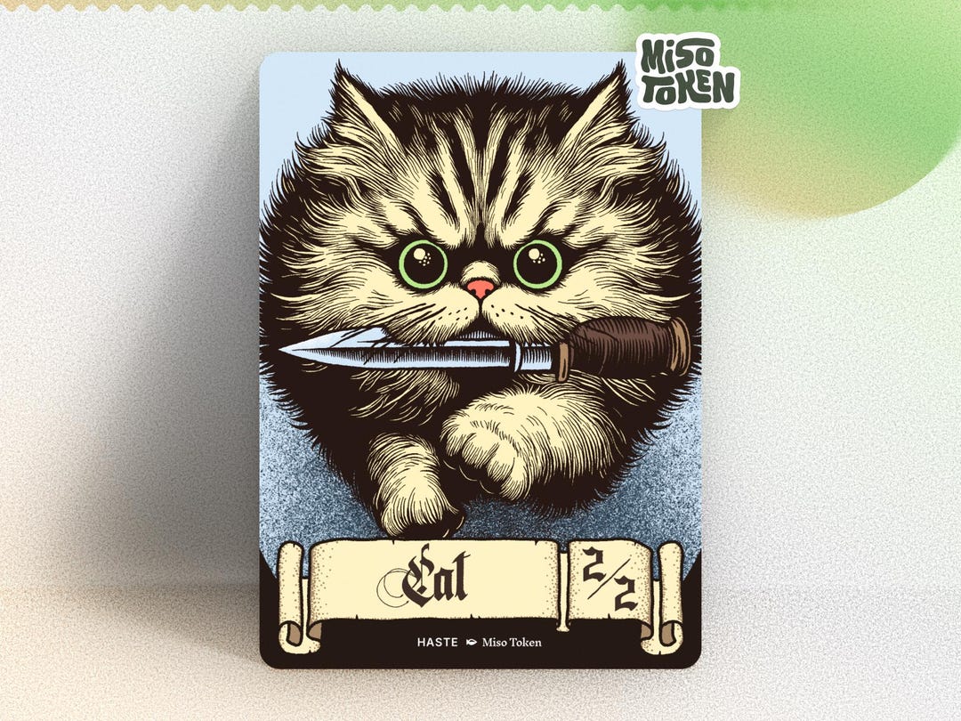 2/2 Cat With Haste Token for MTG Magic Jinnie Fay - Etsy