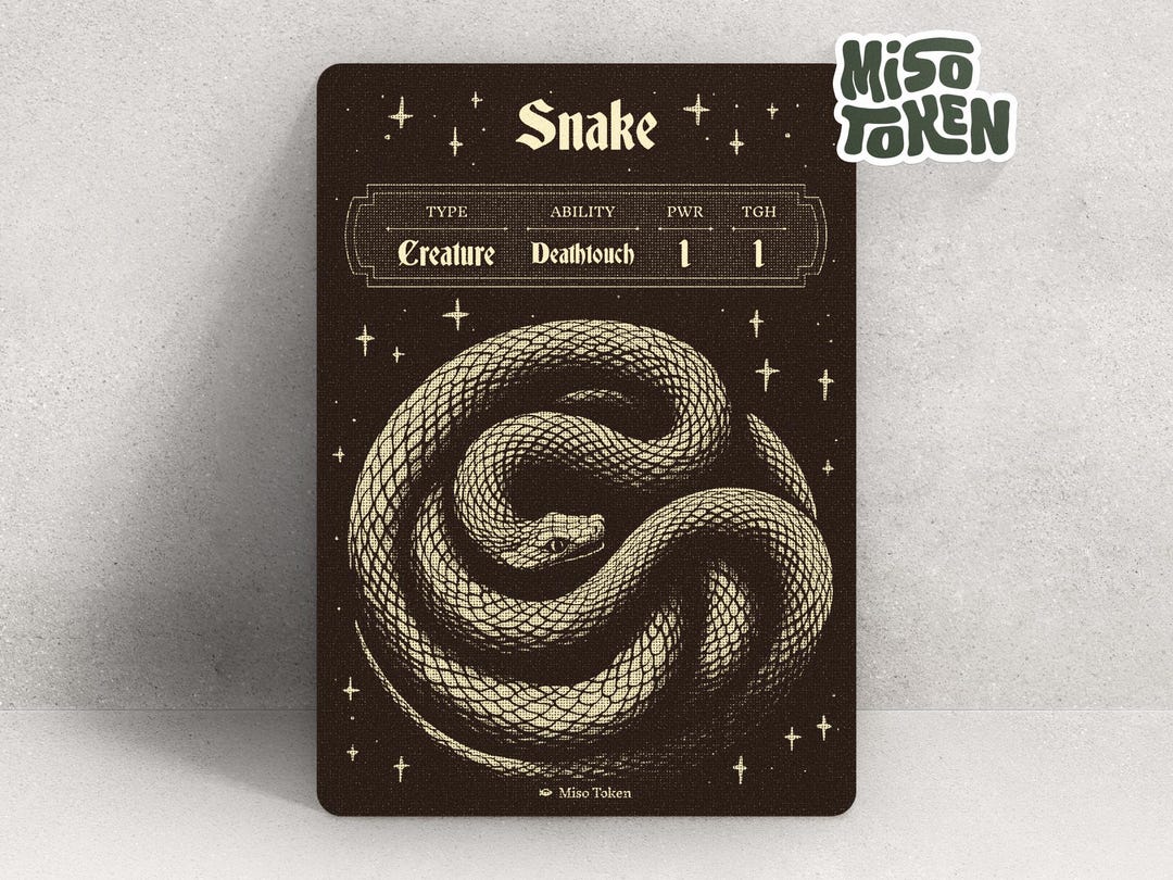 1/1 Snake With Deathtouch Token for MTG Magic the Gathering - Etsy