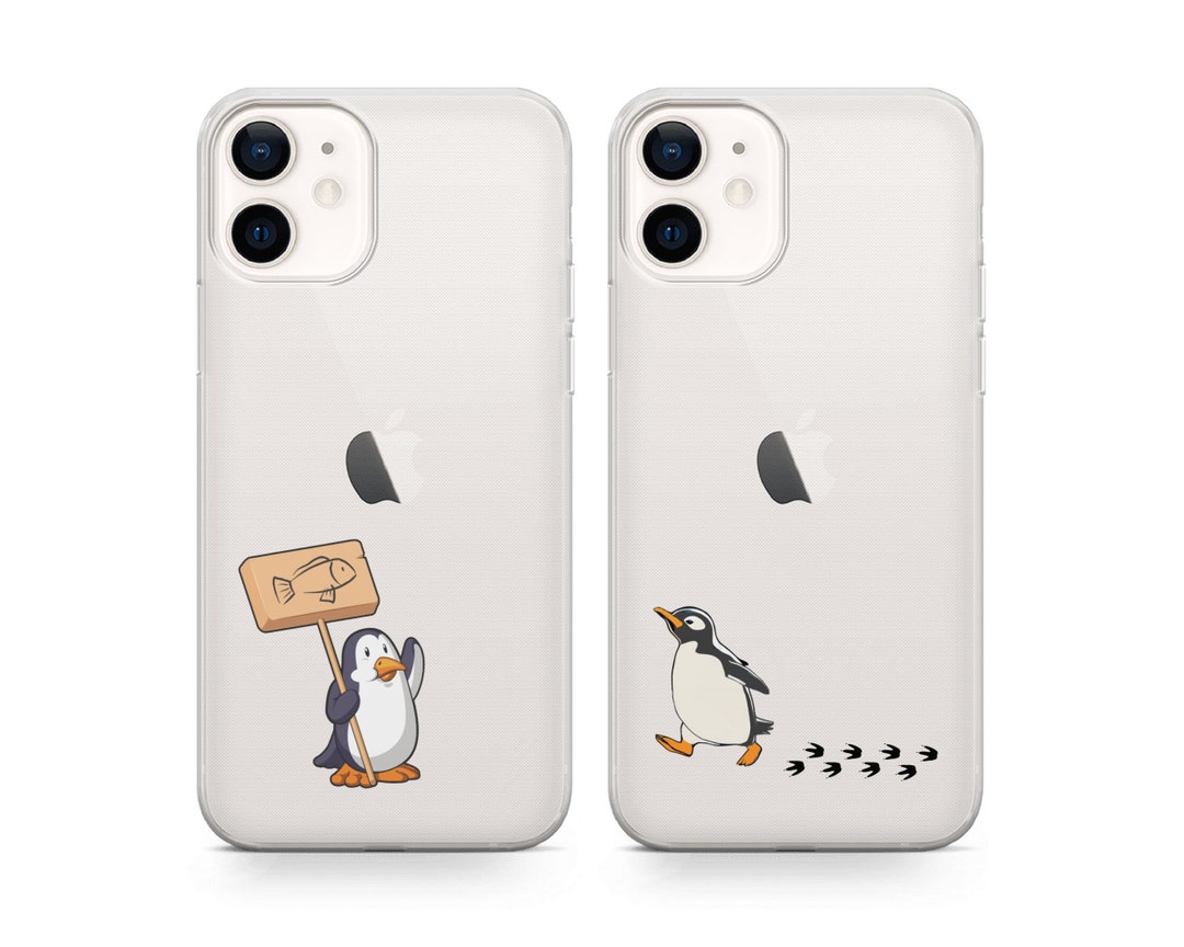 Cute Penguin Couple Matching Phone Cases iPhone 15, 14, 13, 12 Pro, 11 ...